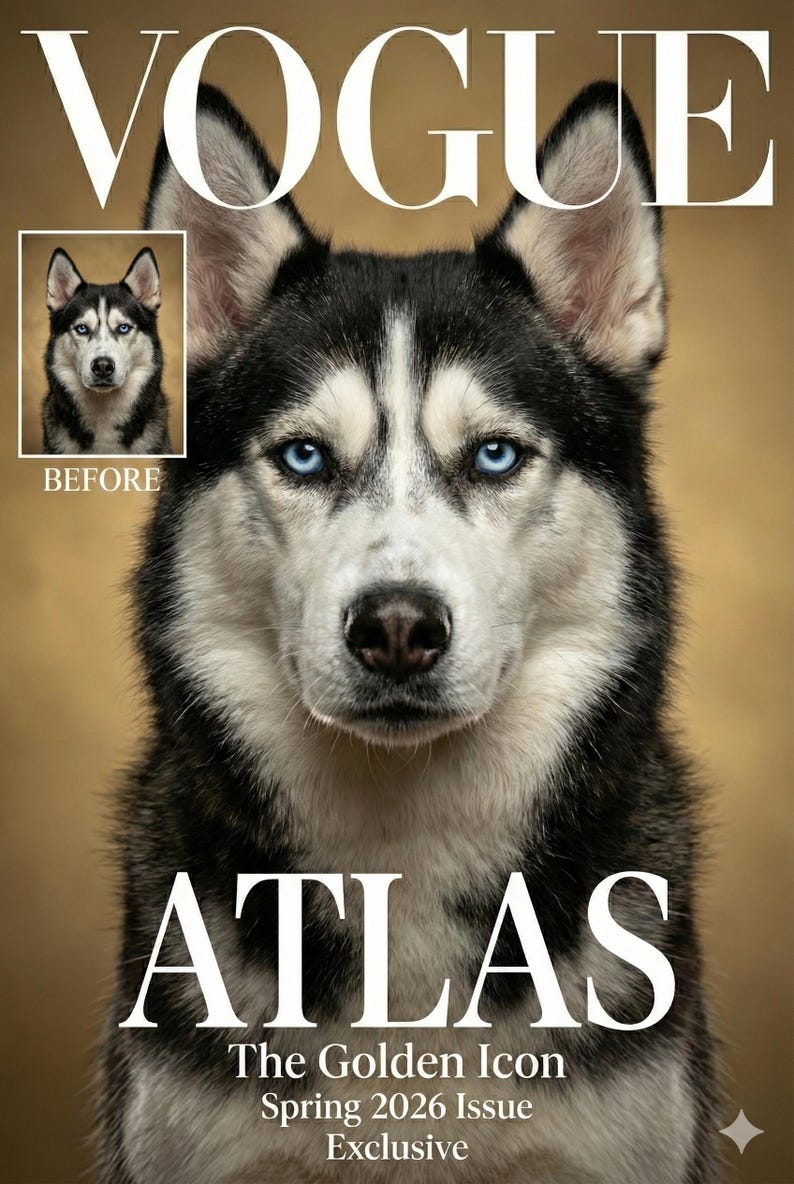 Custom Pet Magazine Cover | Vogue Style Dog Portrait | Fashion Animal ...