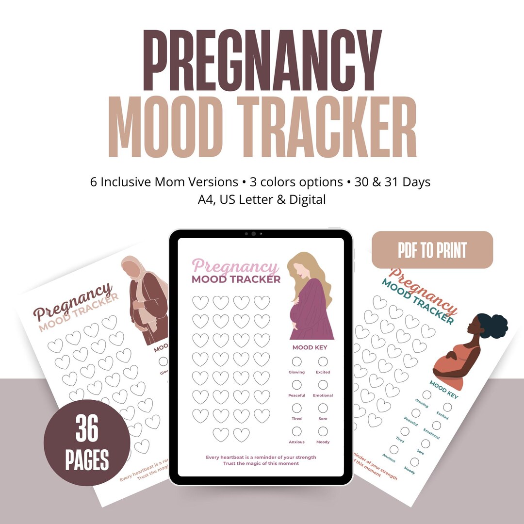 Pregnancy Mood Tracker Printable – Self-care Journal for Moms-to-be ...