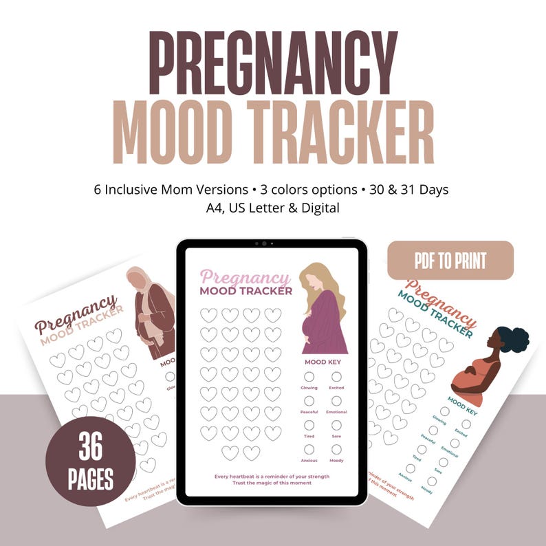 Pregnancy Mood Tracker Printable – Self-care Journal for Moms-to-be ...