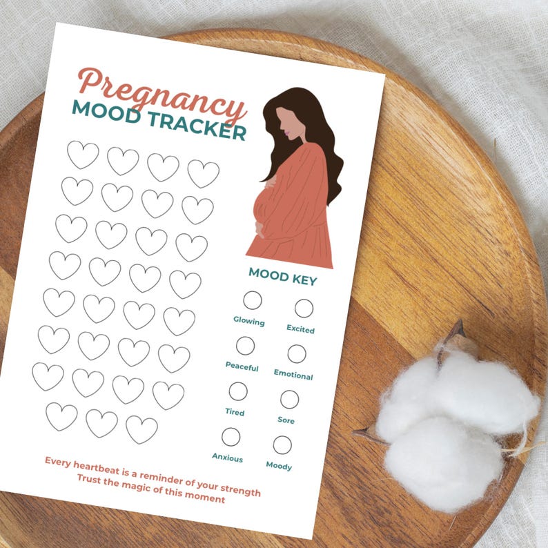 Pregnancy Mood Tracker Printable – Self-care Journal for Moms-to-be ...