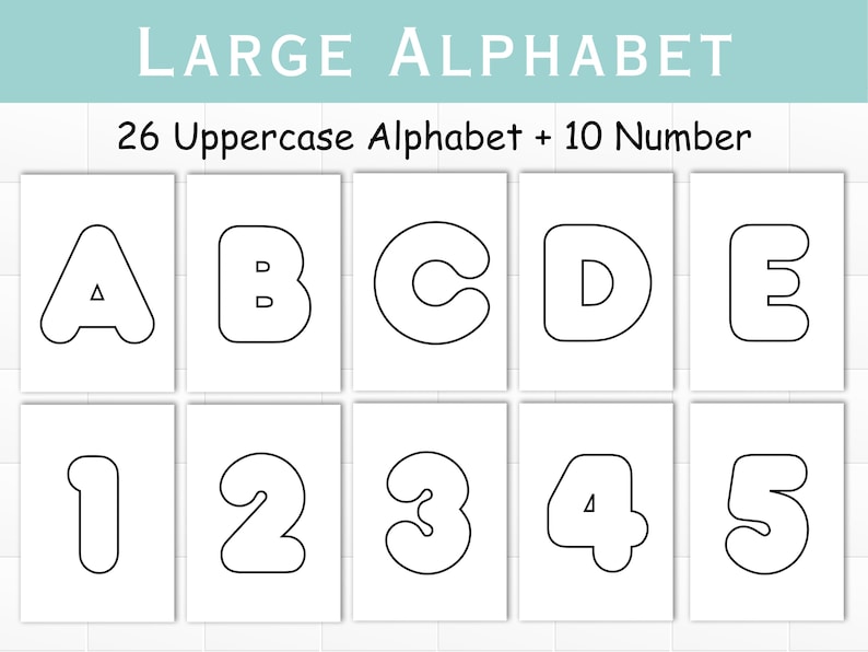 Large Rounded Alphabet Bubble Letters & Numbers 0–9 Printable ...