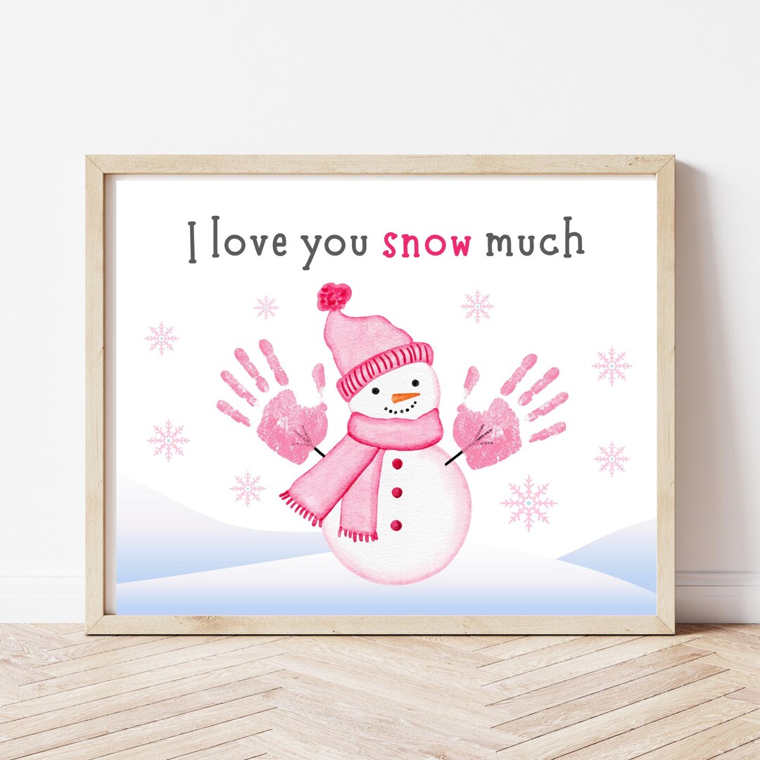 Snowman Handprint Craft Printable | DIY Christmas Gift From Kids | I ...