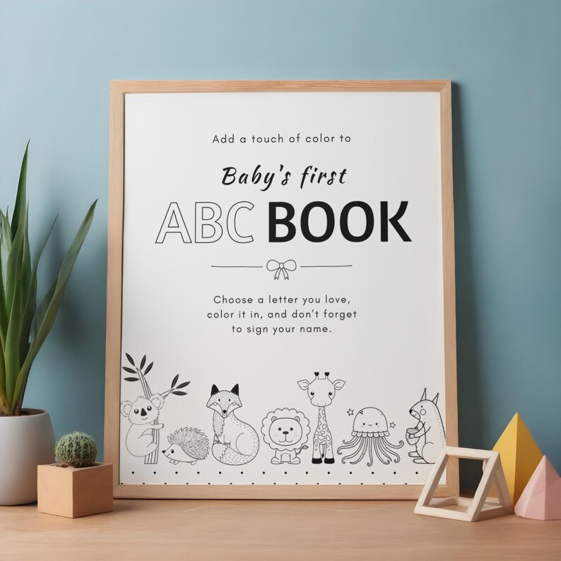 Blank Alphabet Book, ABC Baby Shower Coloring Book, Baby's First ABC ...