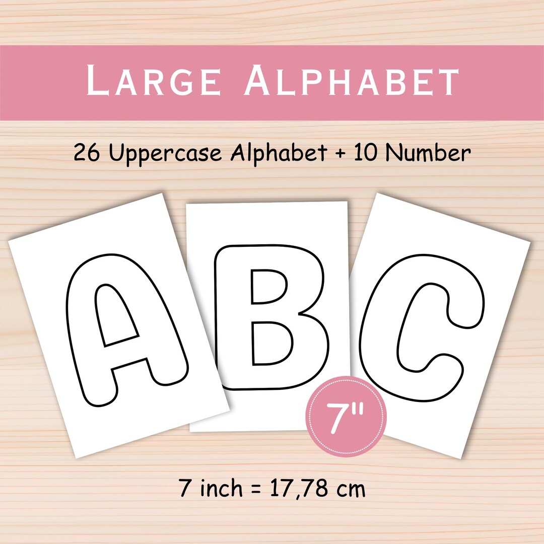 Large 7 Inch Printable Alphabet Letters PDF, Uppercase Bubble Letter ...
