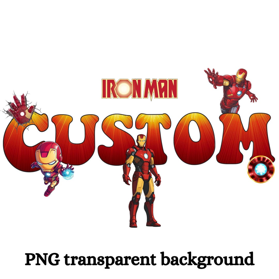 Custom Name Clipart Inspired by Iron Man (PNG Digital Download) - Etsy