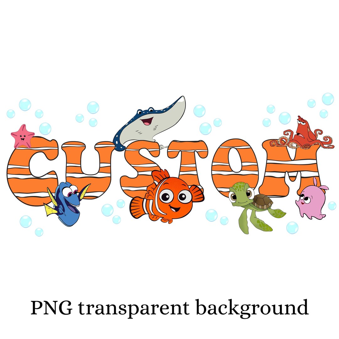 Custom Name Clipart Inspired by Nemo (PNG Digital Download) - Etsy