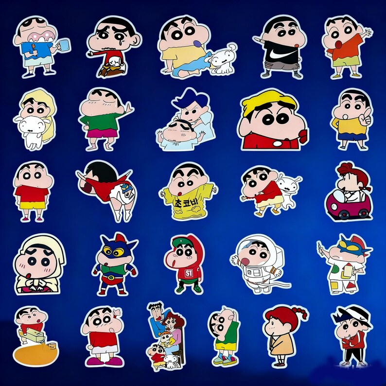 51pcs Crayon Shin-chan Stickers, Cute Cartoon Waterproof Sticker Pack ...