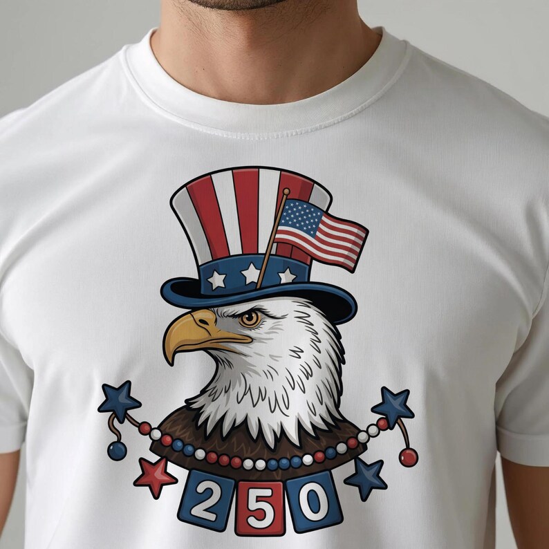 USA 250th Anniversary Bald Eagle Uncle Sam Hat PNG, America ...