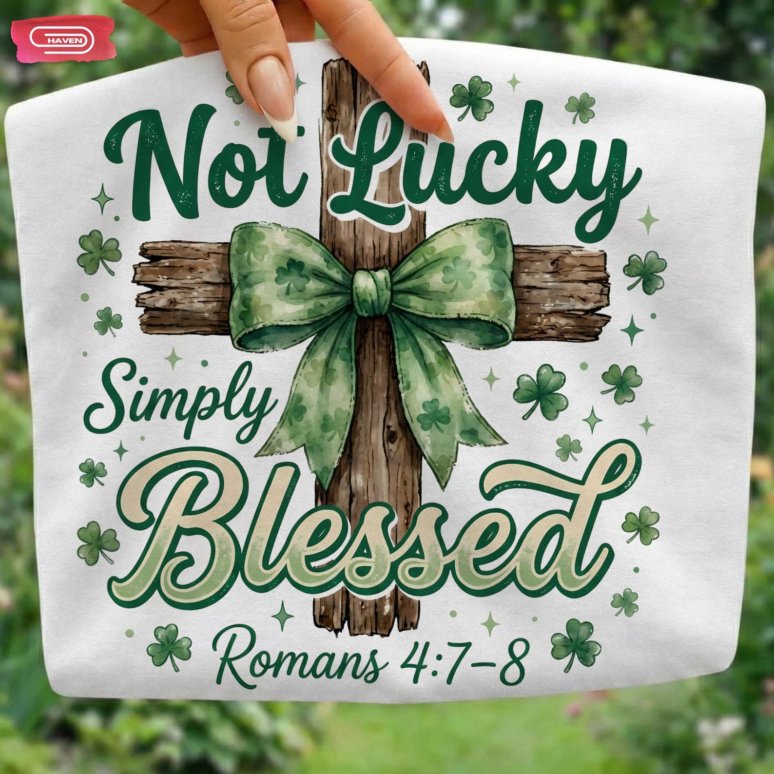 Not Lucky Simply Blessed PNG, Christian St Patricks Day Sublimation ...