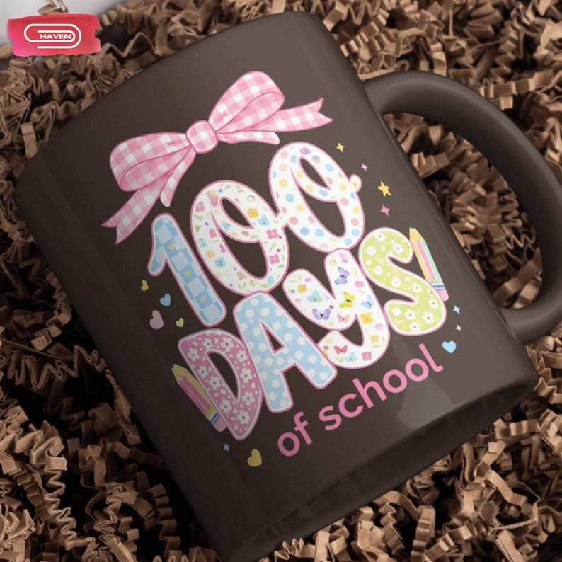 Pastel Coquette 100 Days of School PNG, Floral Bow Design (digital ...