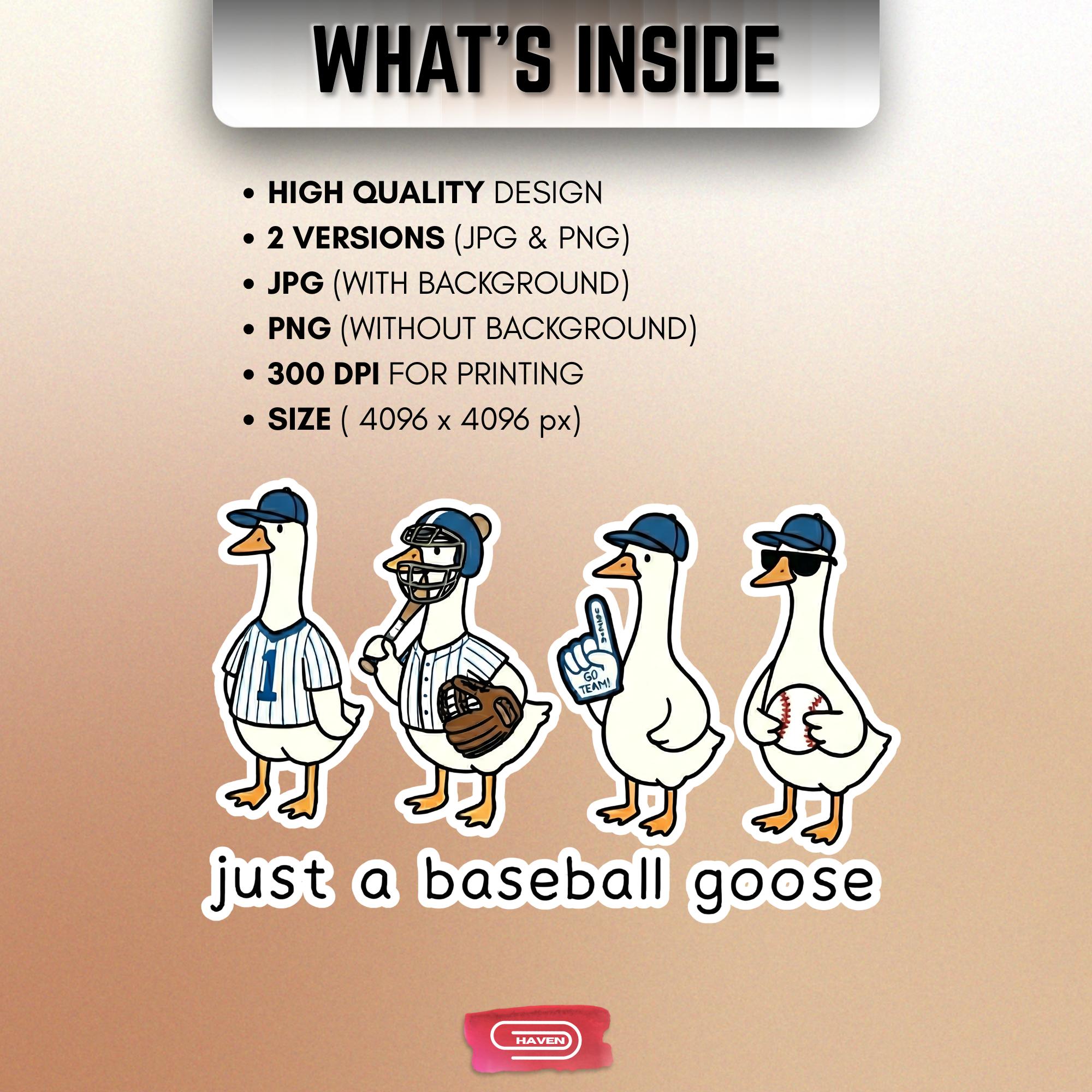 Just A Baseball Goose SVG, Funny Sports Animal Shirt, Cute Duck Playing ...