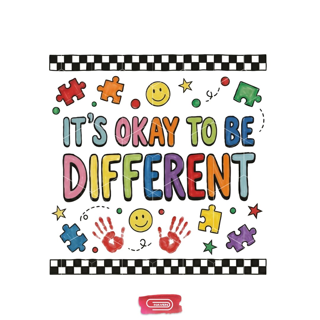 Retro Autism Awareness PNG, It's Okay to Be Different Sublimation ...