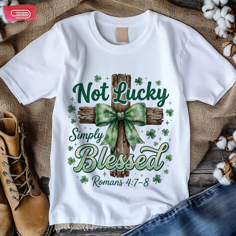 Not Lucky Simply Blessed PNG, Christian St Patricks Day Sublimation ...