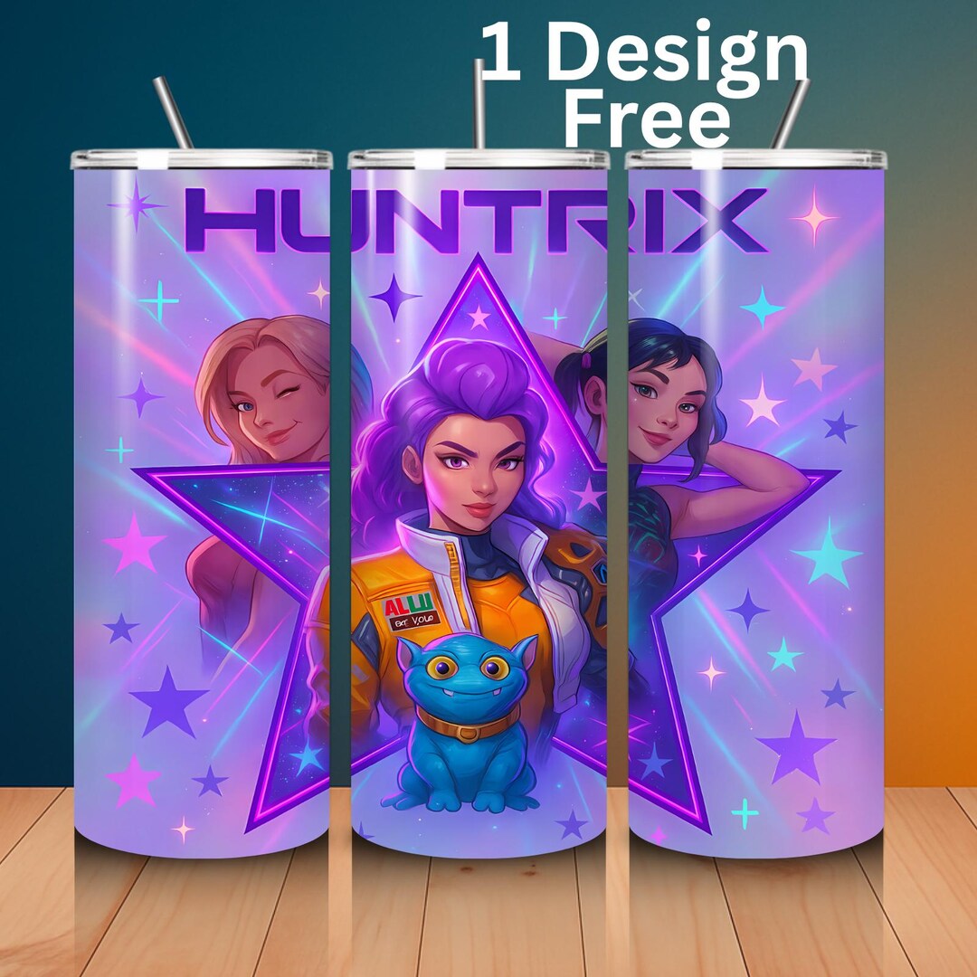 Huntrix Tumbler Wrap PNG, Kpop Demon Hunters Huntrix Girl 20oz Skinny ...