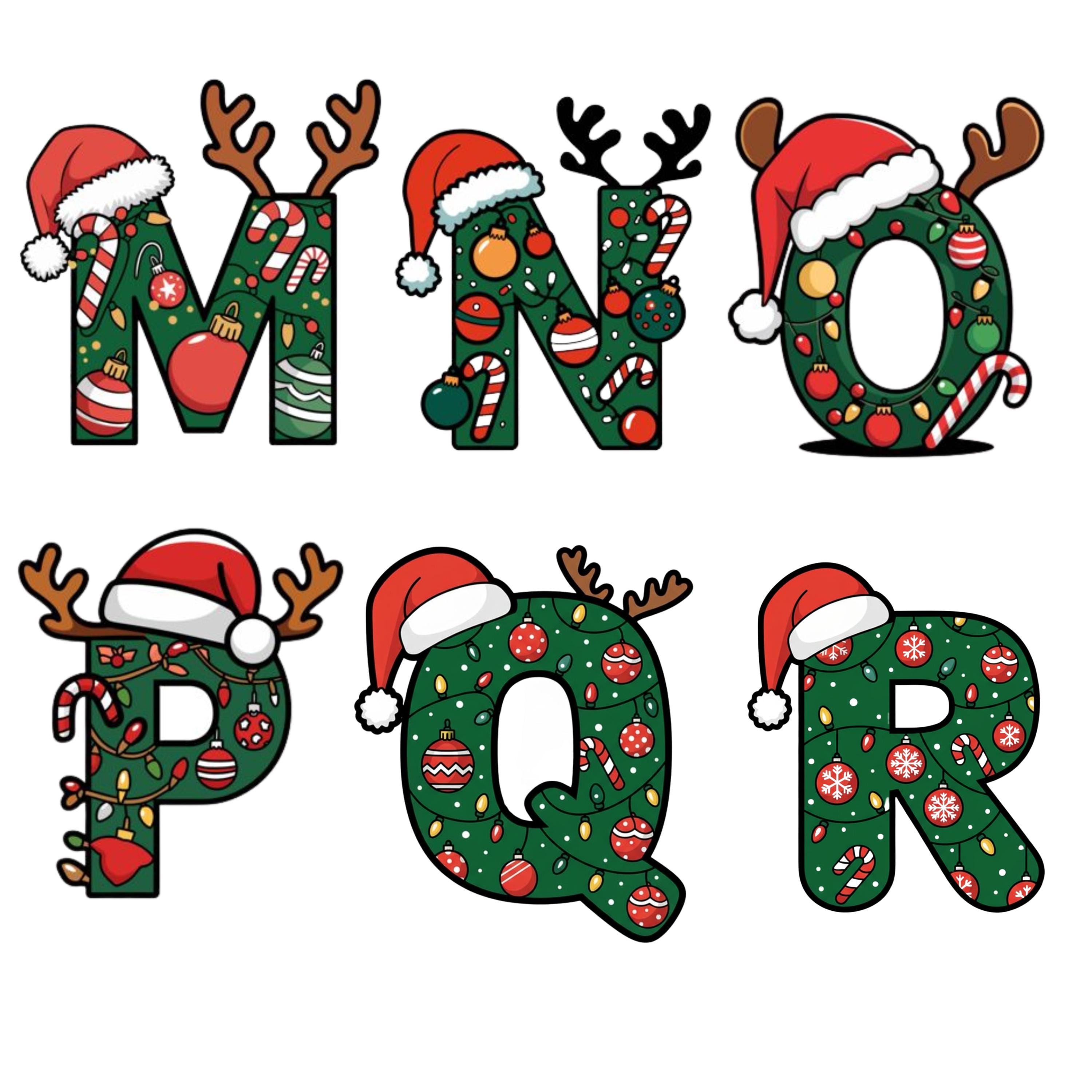 Christmas Alphabet & Numbers - Festive Printable Art - Etsy