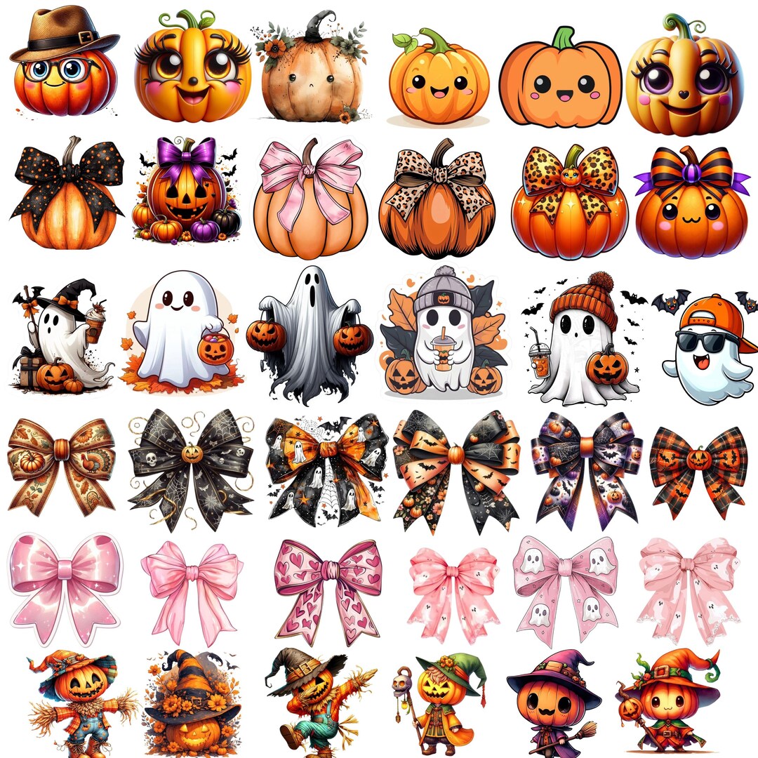 Halloween SVG PNG Bundle: Pumpkins, Ghosts, Bows (digital Download) - Etsy