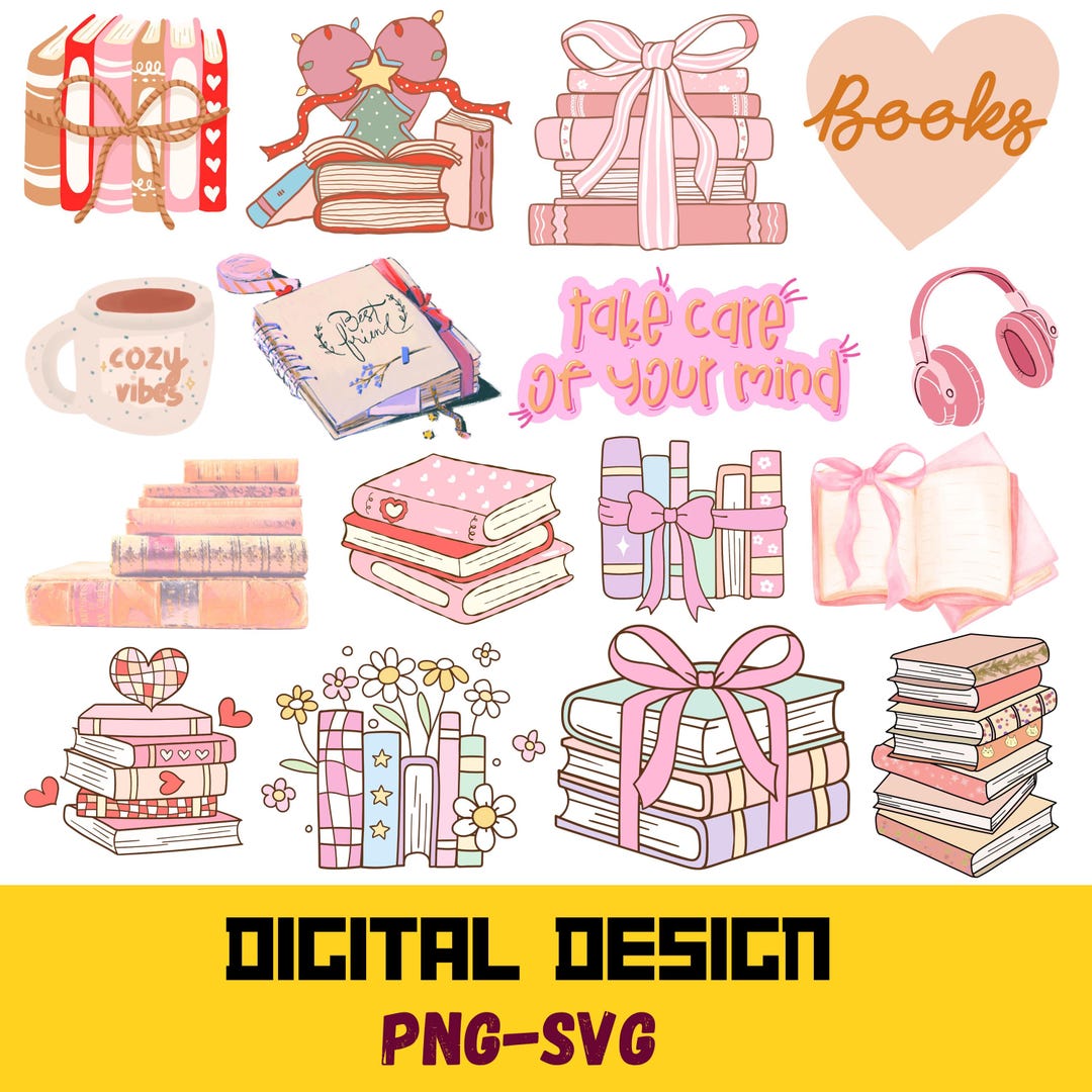Book Lover SVG PNG Bundle for Cricut - Etsy
