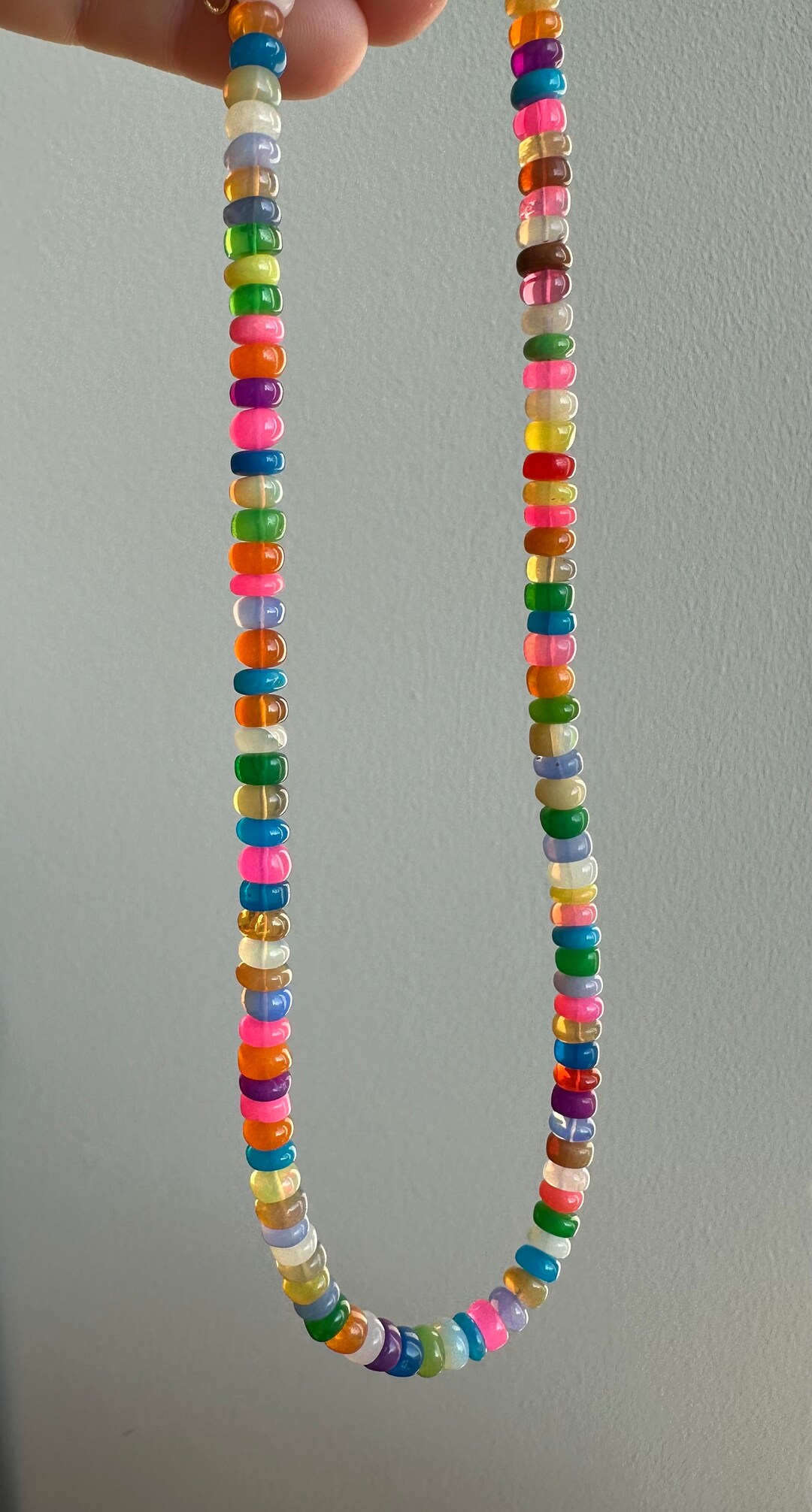 Ethiopian Candy Opal Necklace, Summer Multicolor Opal Necklace 37 - Etsy