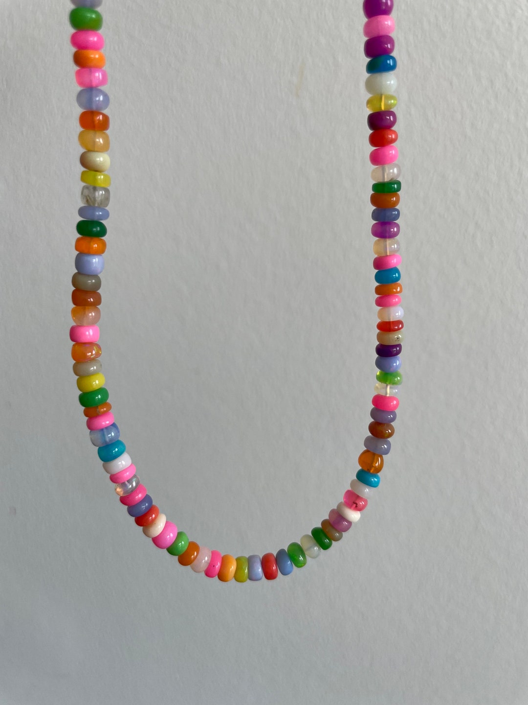 Ethiopian Candy Opal Necklace, Summer Multicolor Opal Necklace 12 - Etsy