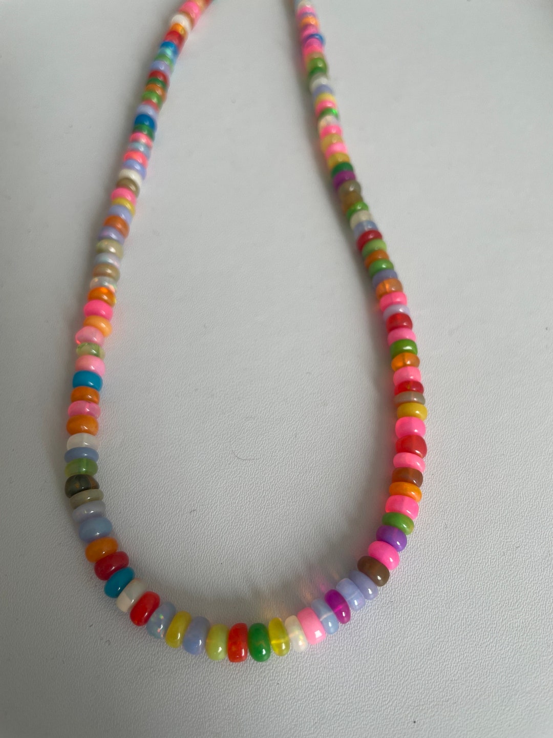 Ethiopian Candy Opal Necklace Summer Multicolor Opal Necklace - Etsy