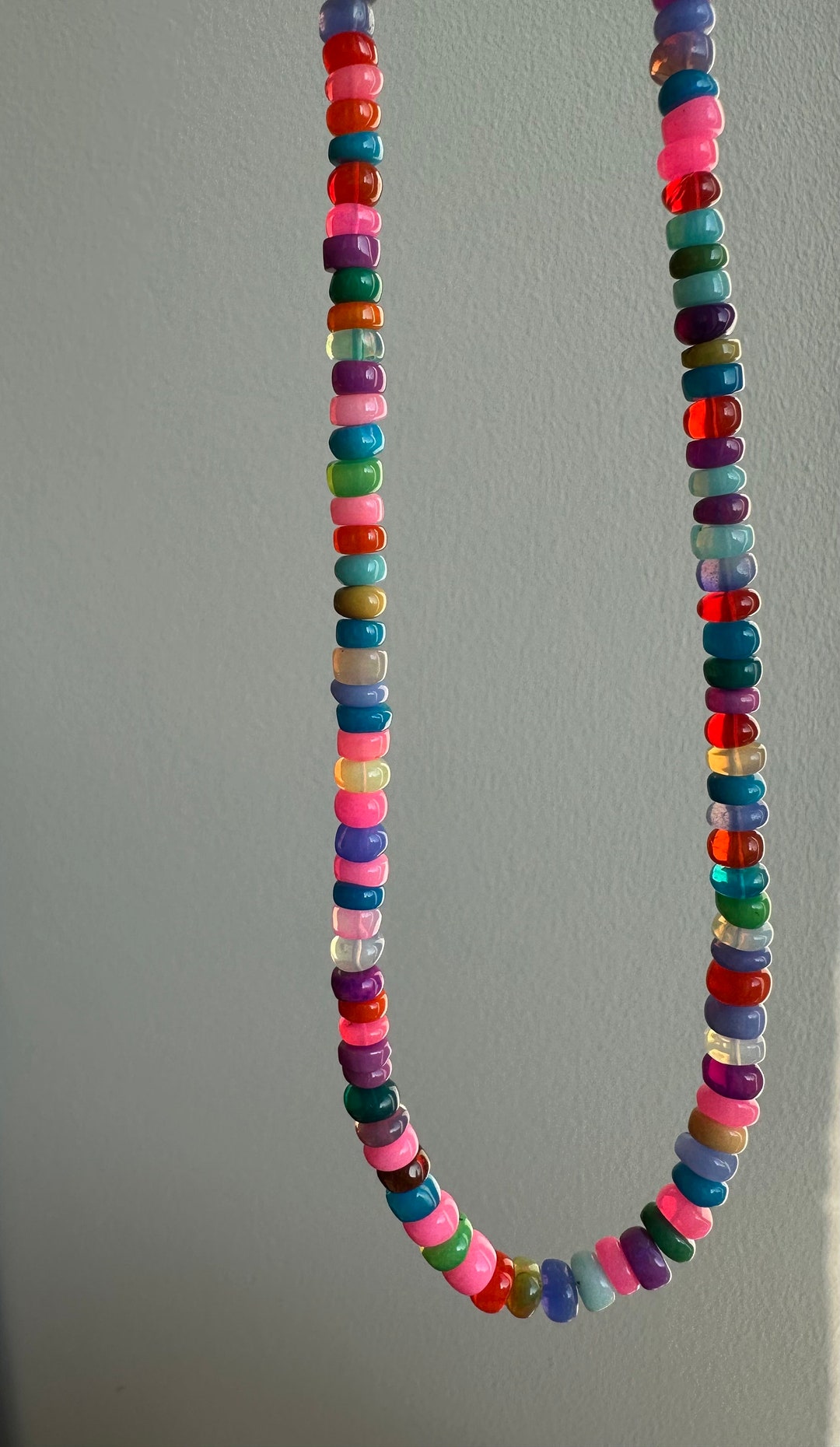 Ethiopian Candy Opal Necklace Pink Multicolor Opal Necklace - Etsy
