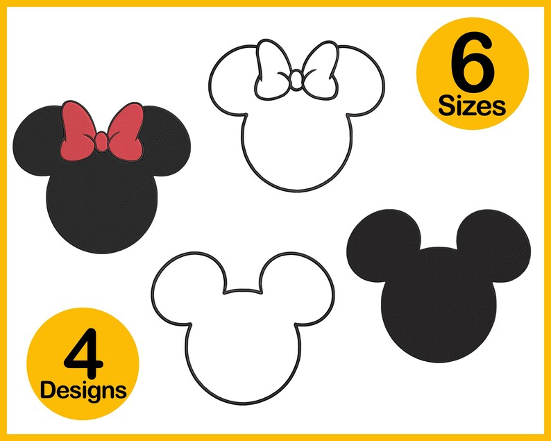 Mickey Mouse Embroidery Design: Stitch Fill Bundle (digital Download ...