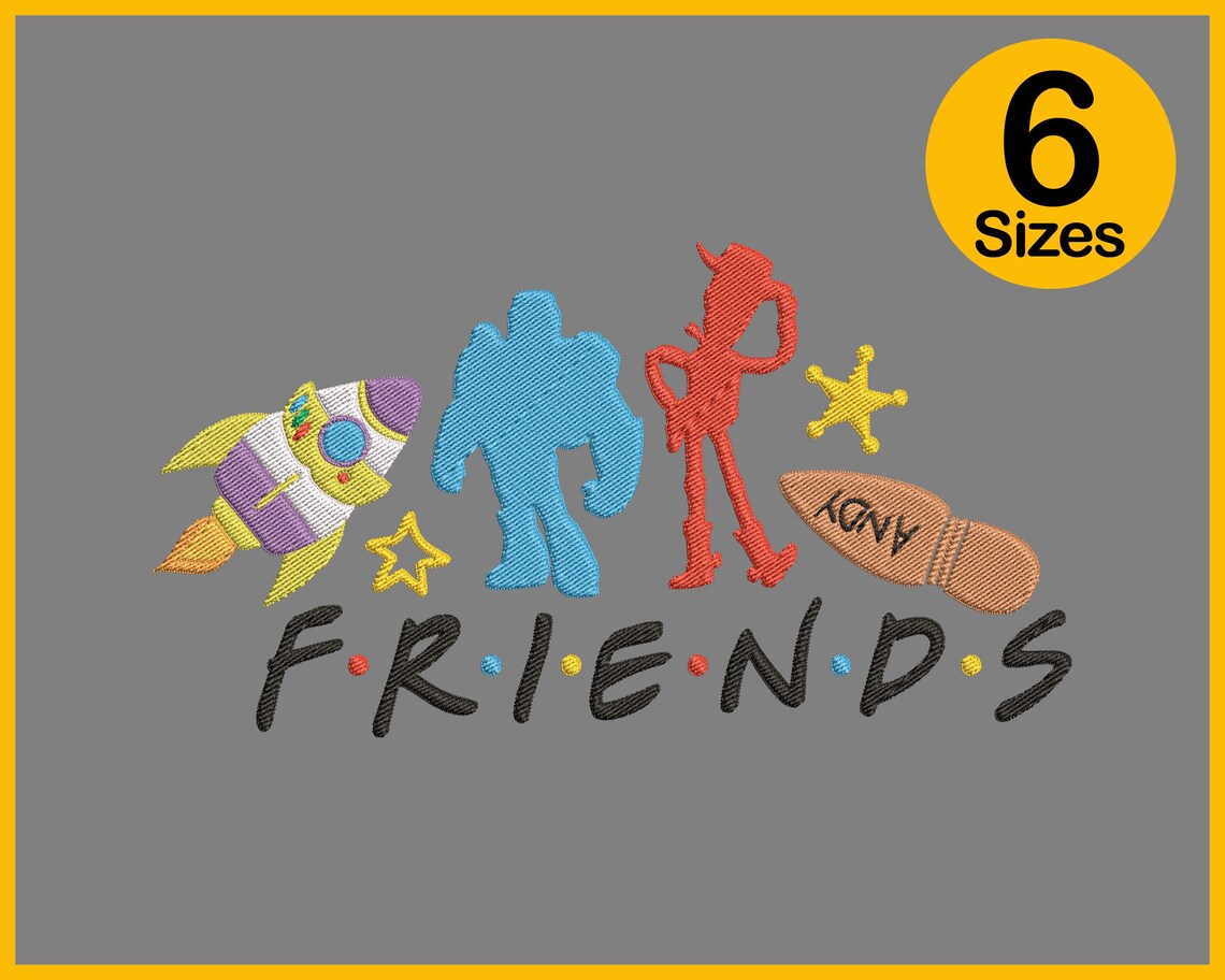 Toy Story Friends Machine Embroidery Design ,6 Sizes , 8 Formats ...