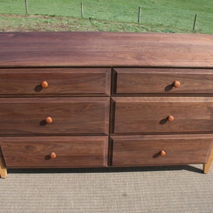 X6320o *hardwood 6 Drawer Dresser, Paneled Ends, Overlap Drawers ...