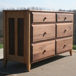 X6320o *hardwood 6 Drawer Dresser, Paneled Ends, Overlap Drawers ...