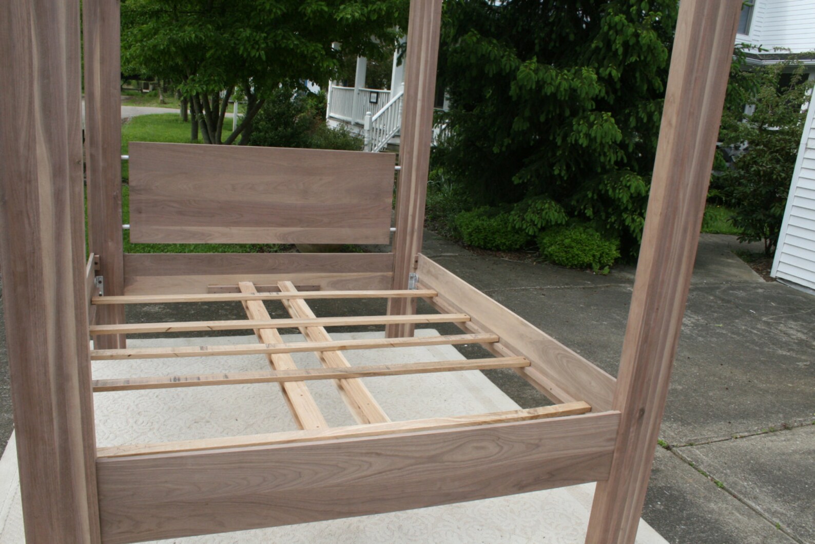 Ccrnv1 solid Hardwood Bed With Large Straight Posts Natural - Etsy