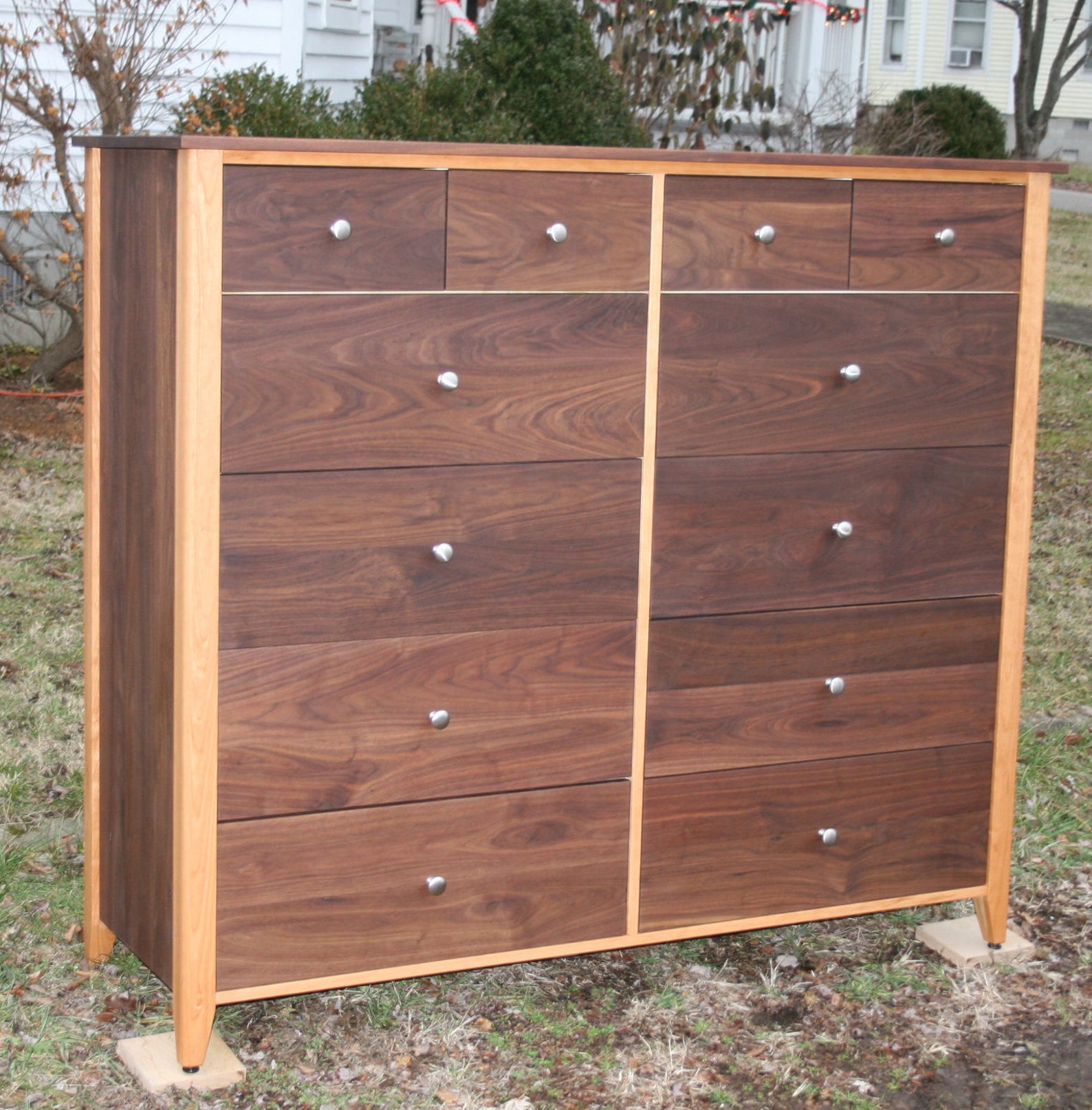 X12520A hardwood 12 Drawer Dresser Inset Drawers Flat - Etsy