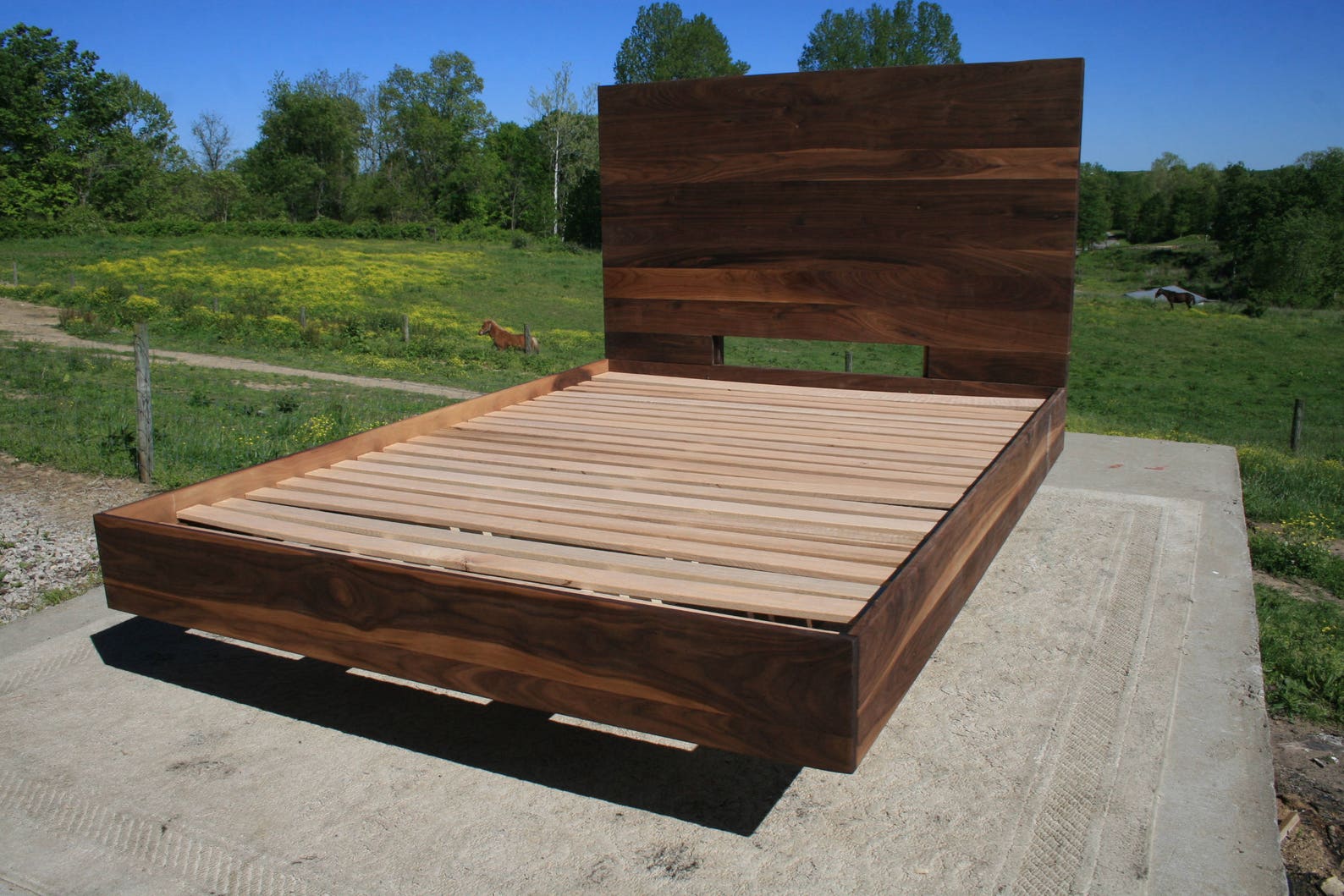 Ncrnv11 platform Solid Hardwood Floating Bed With Large Thick - Etsy