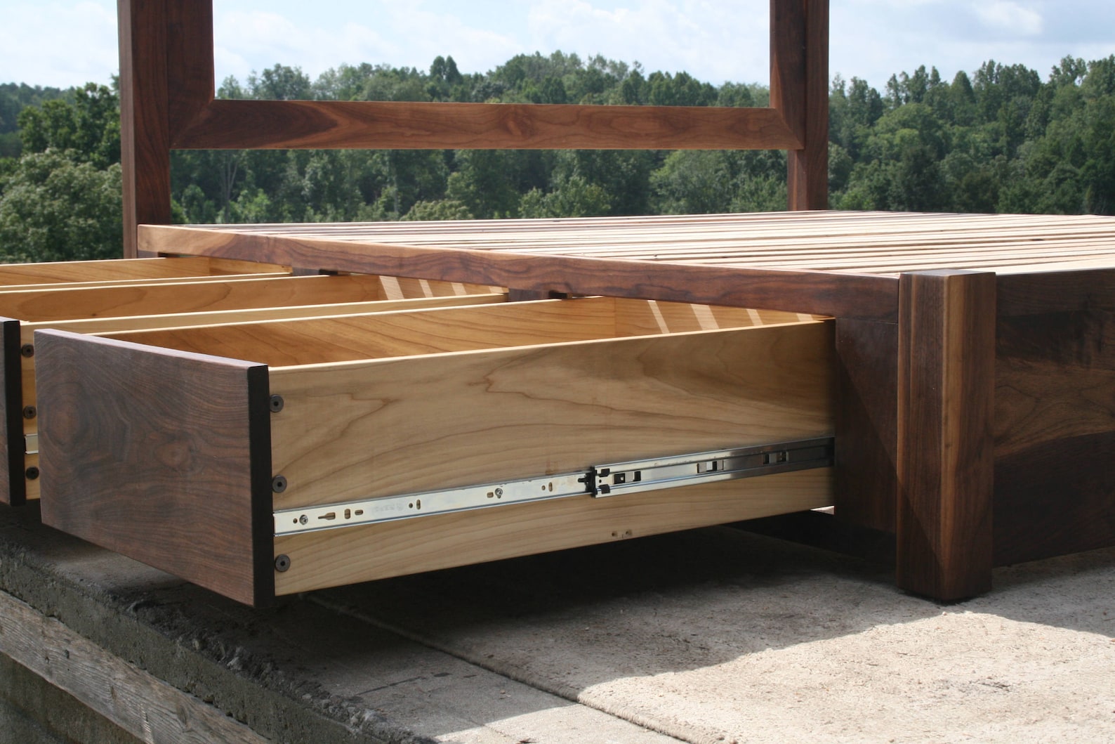 Ndrnv02b solid Hardwood Platform Bed With 6 Inset Drawers & | Etsy