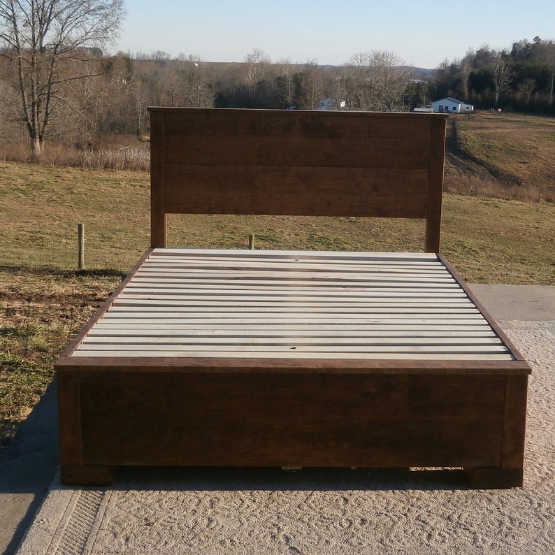 Ndrnv09 solid Hardwood Platform Bed With 4 Inset Drawers - Etsy