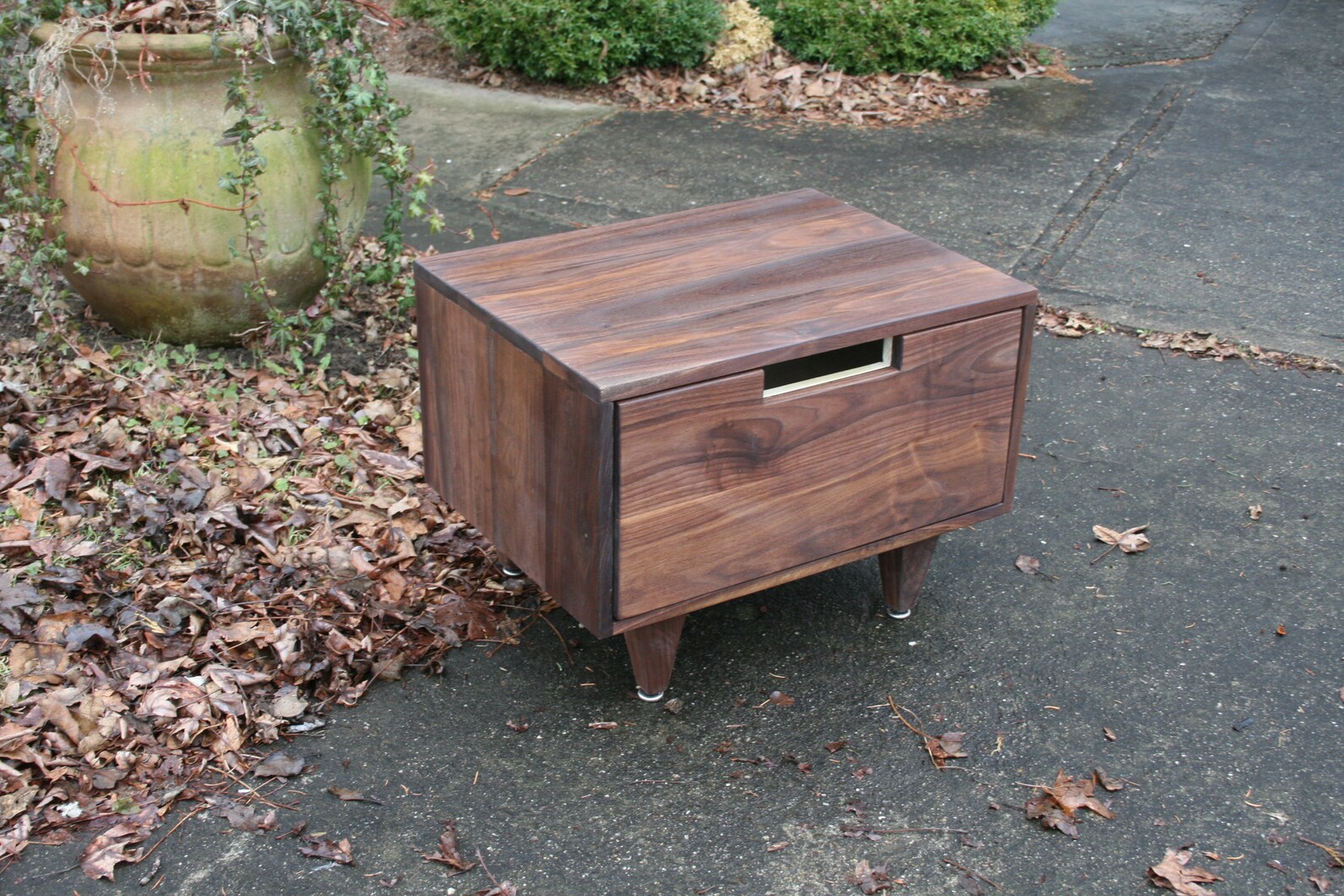 Bt010g bedside Table With One Drawer With Legs and Cut Out - Etsy