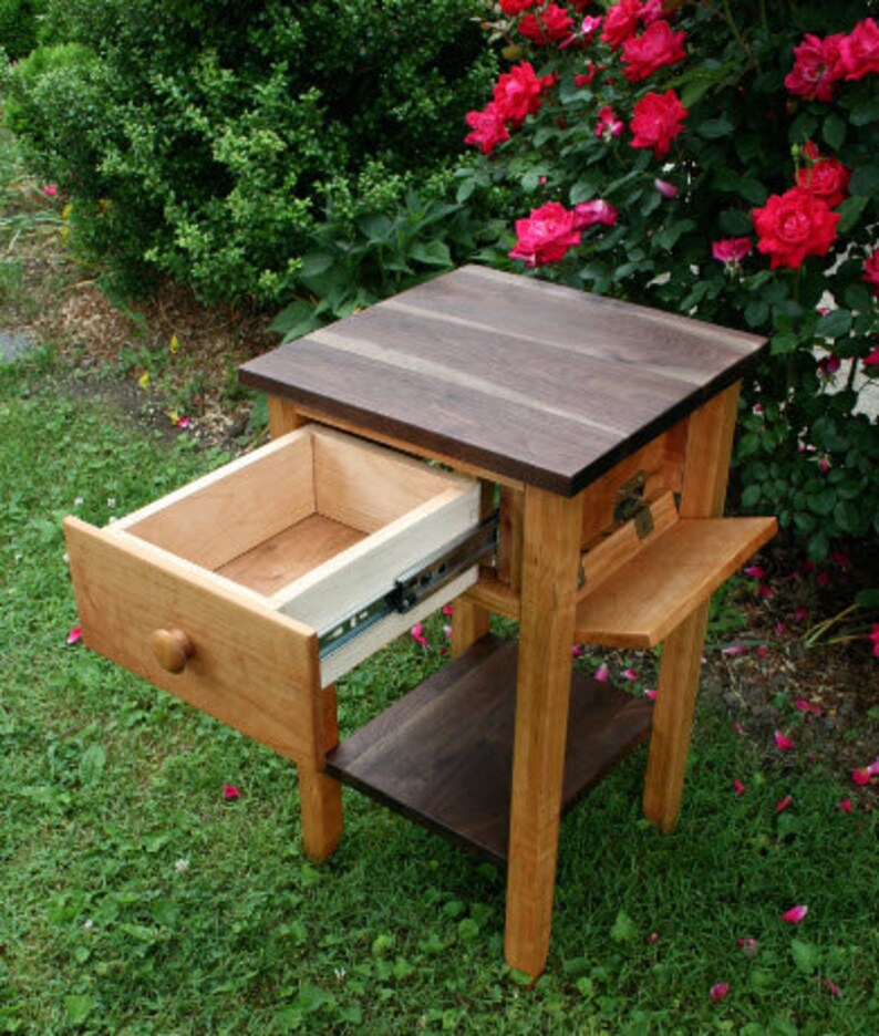 BT110SS hardwood Bedside Table Overlap Drawer Secret - Etsy