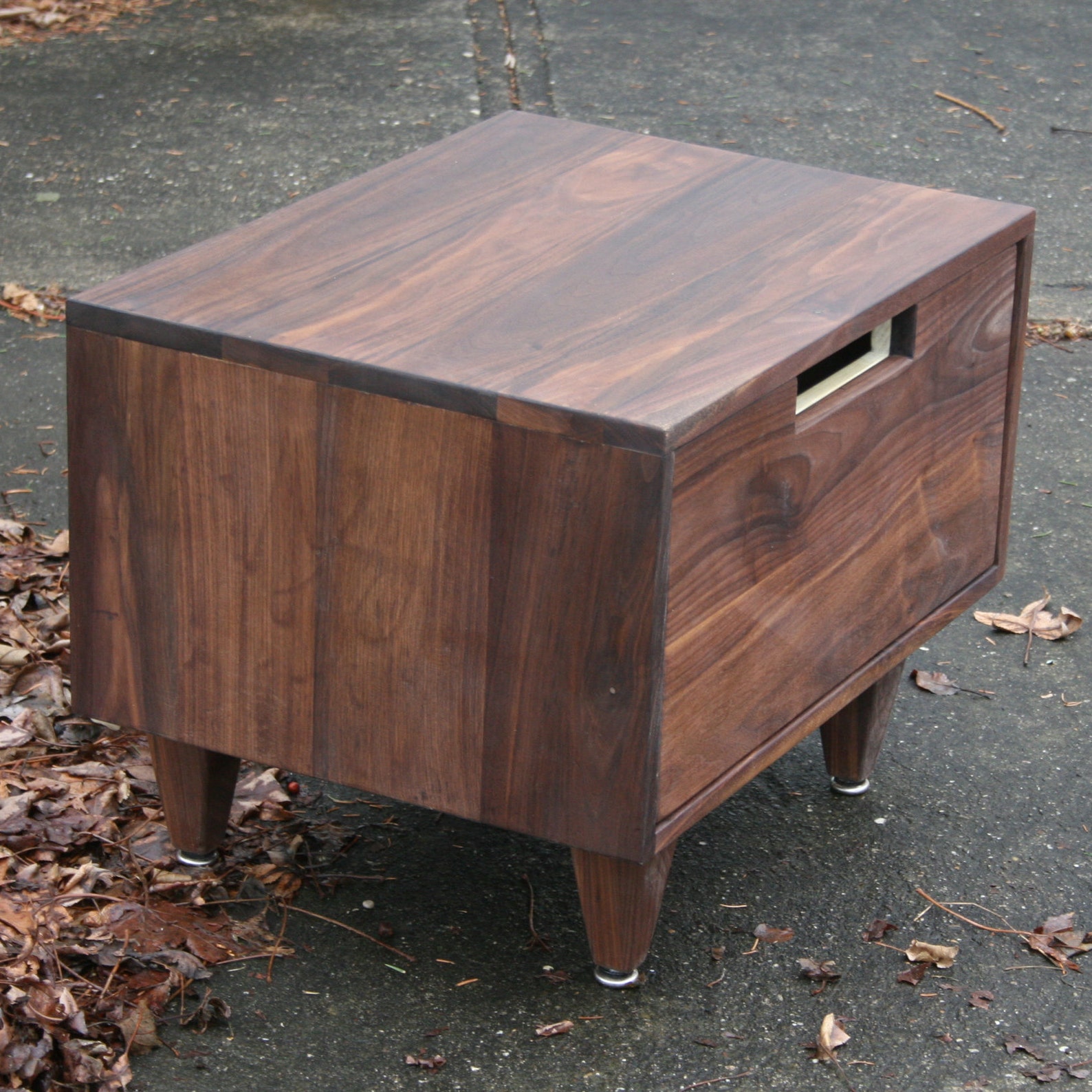 Bt010g bedside Table With One Drawer With Legs and Cut Out - Etsy