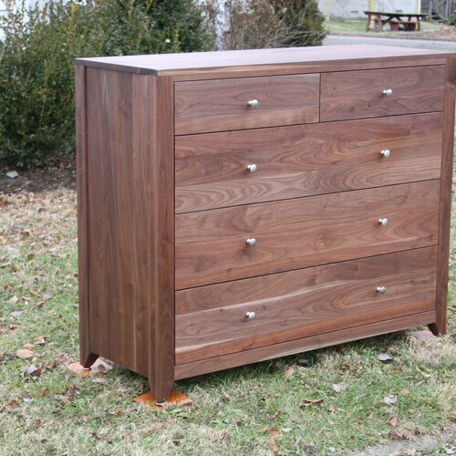 X5410a hardwood Cabinet With 5 Inset Drawers Corner Posts - Etsy