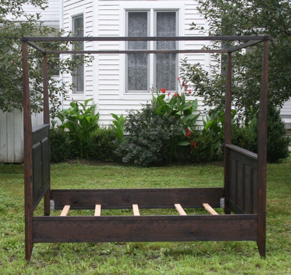 Ccrnp9 solid Hardwood Tall Post Paneled Bed With Options for | Etsy