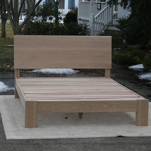 Ncrns03 solid Hardwood Bed With Slanted Head Board and Wide Thick Posts ...