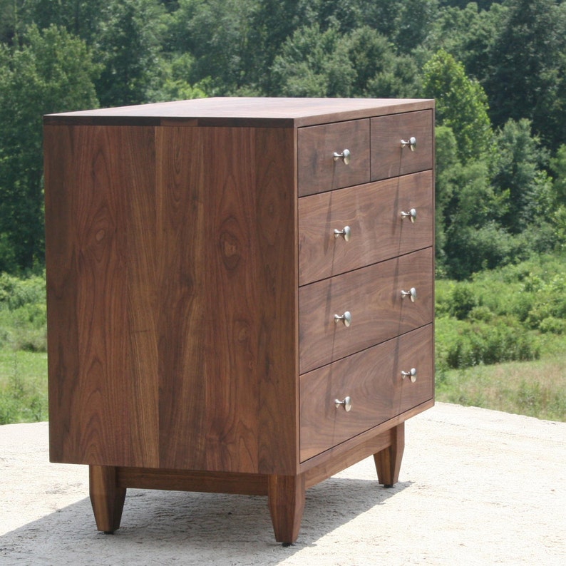 X5410b hardwood Dresser With 5 Inset Drawers Flat Panels - Etsy