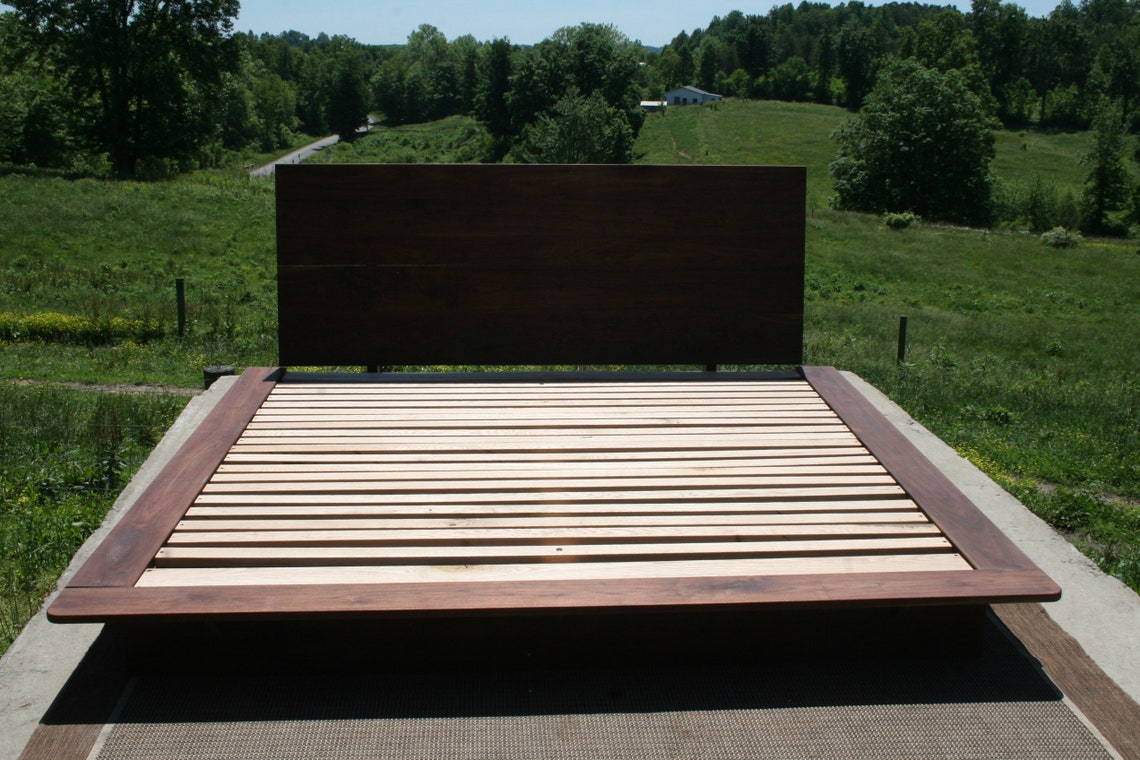 Nbfws01 solid Hardwood Low Platform Bed With Wide Platform - Etsy