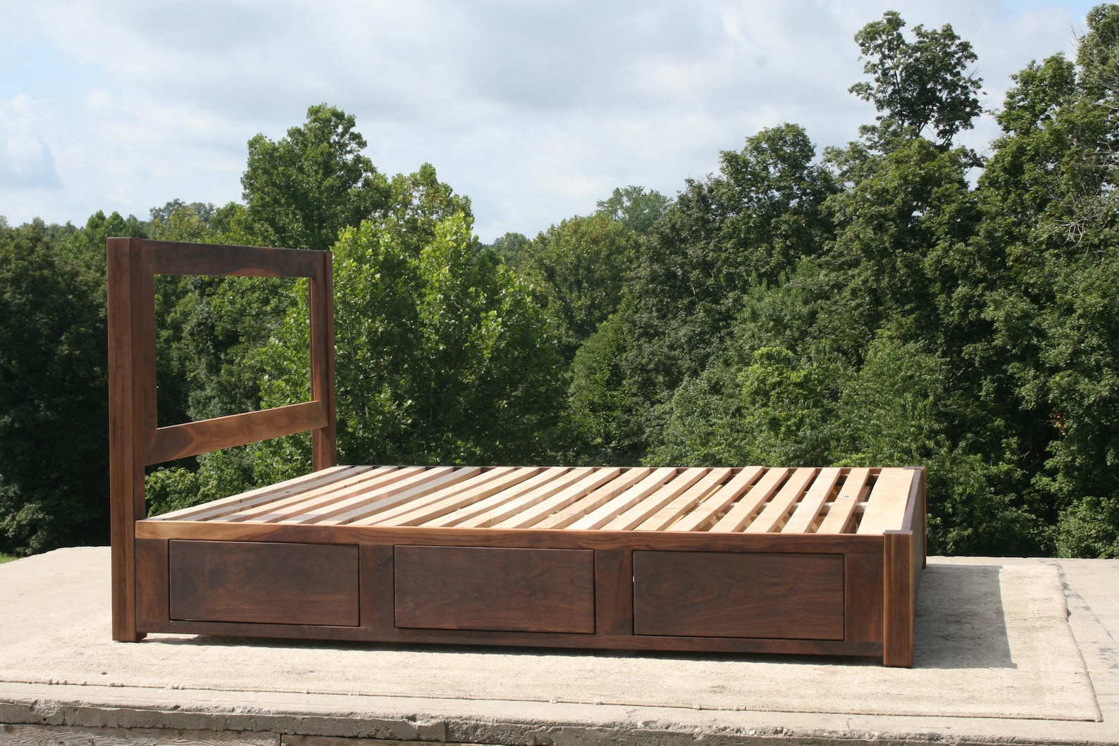 Ndrnv02b solid Hardwood Platform Bed With 6 Inset Drawers & | Etsy