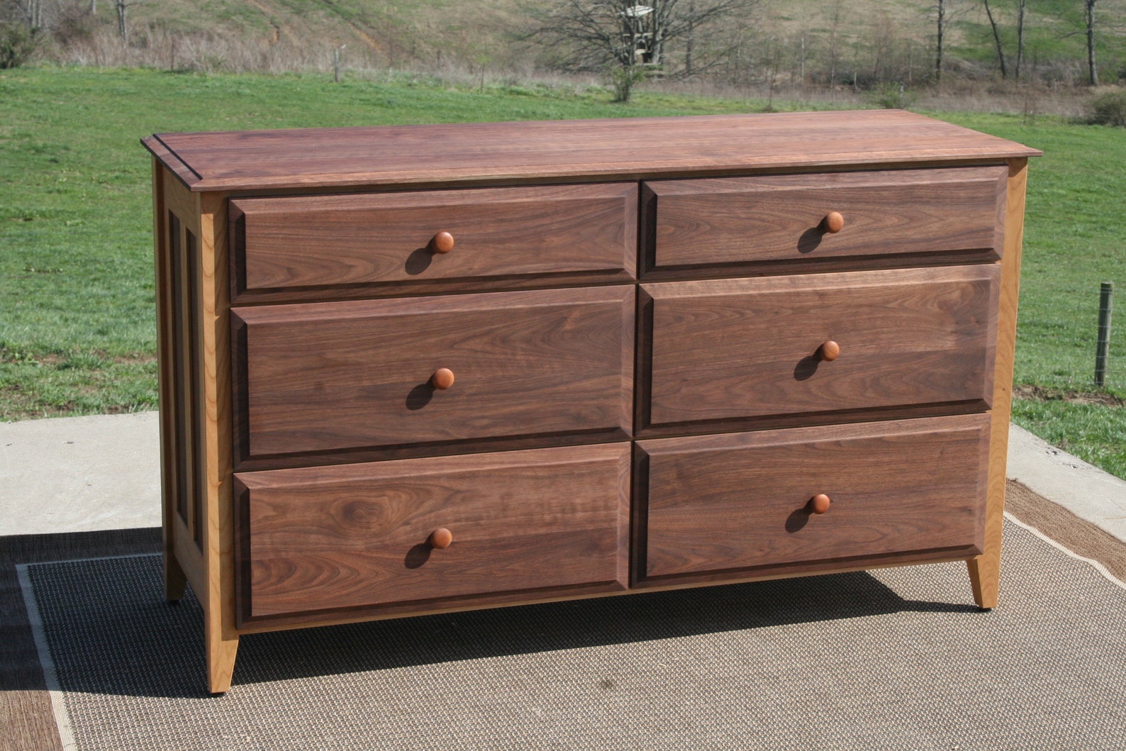 X6320o hardwood 6 Drawer Dresser Paneled Ends Overlap | Etsy