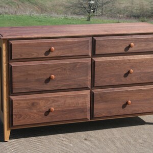X6320o *hardwood 6 Drawer Dresser, Paneled Ends, Overlap Drawers ...