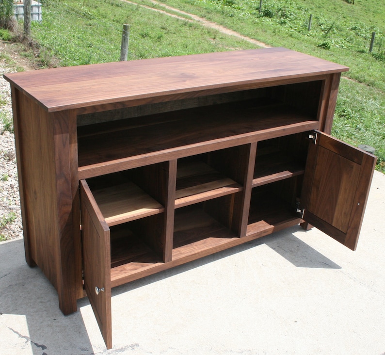 E0232A hardwood Entertainment Console 2 Inset Doors Flat - Etsy