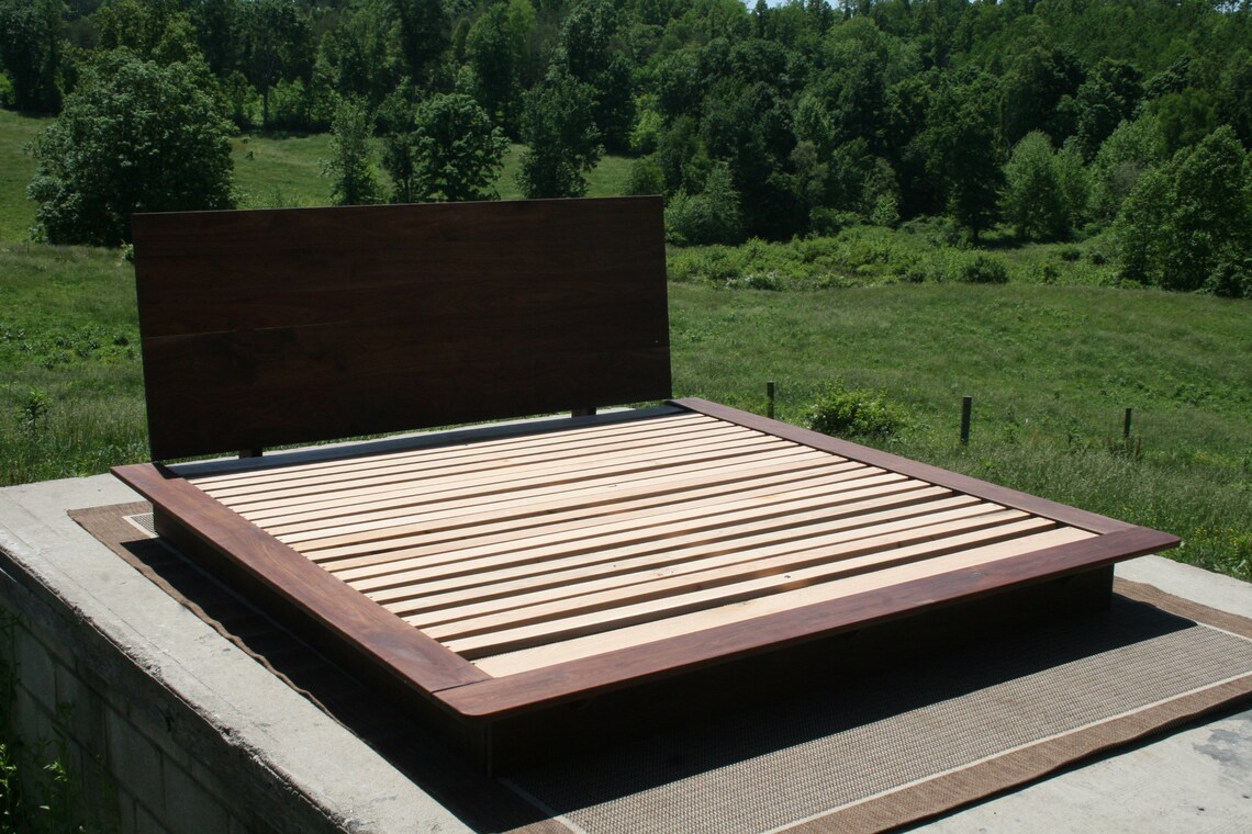 Nbfws01 solid Hardwood Low Platform Bed With Wide Platform - Etsy