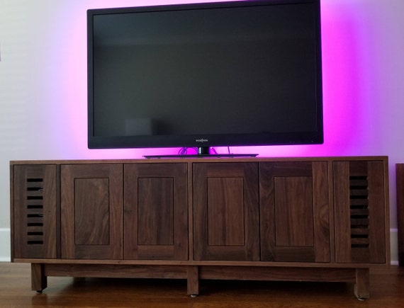 E0166A hardwood Entertainment Console 6 Inset Doors Front | Etsy