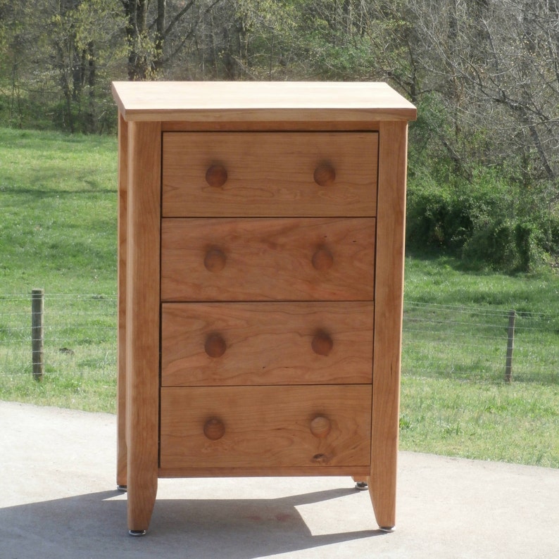 X4410A hardwood Cabinet With 4 Inset Drawers Corner Posts - Etsy