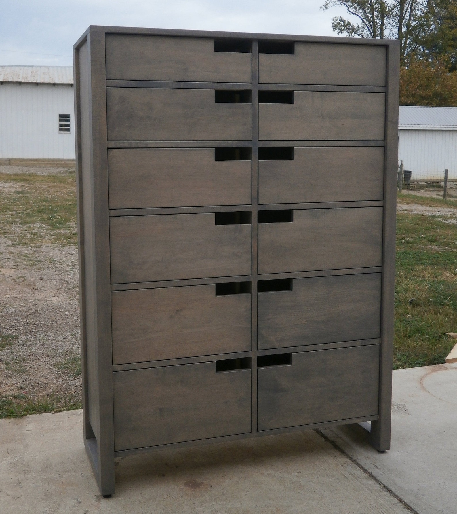 X12620A hardwood 12 Drawer Dresser Inset Drawers Flat - Etsy